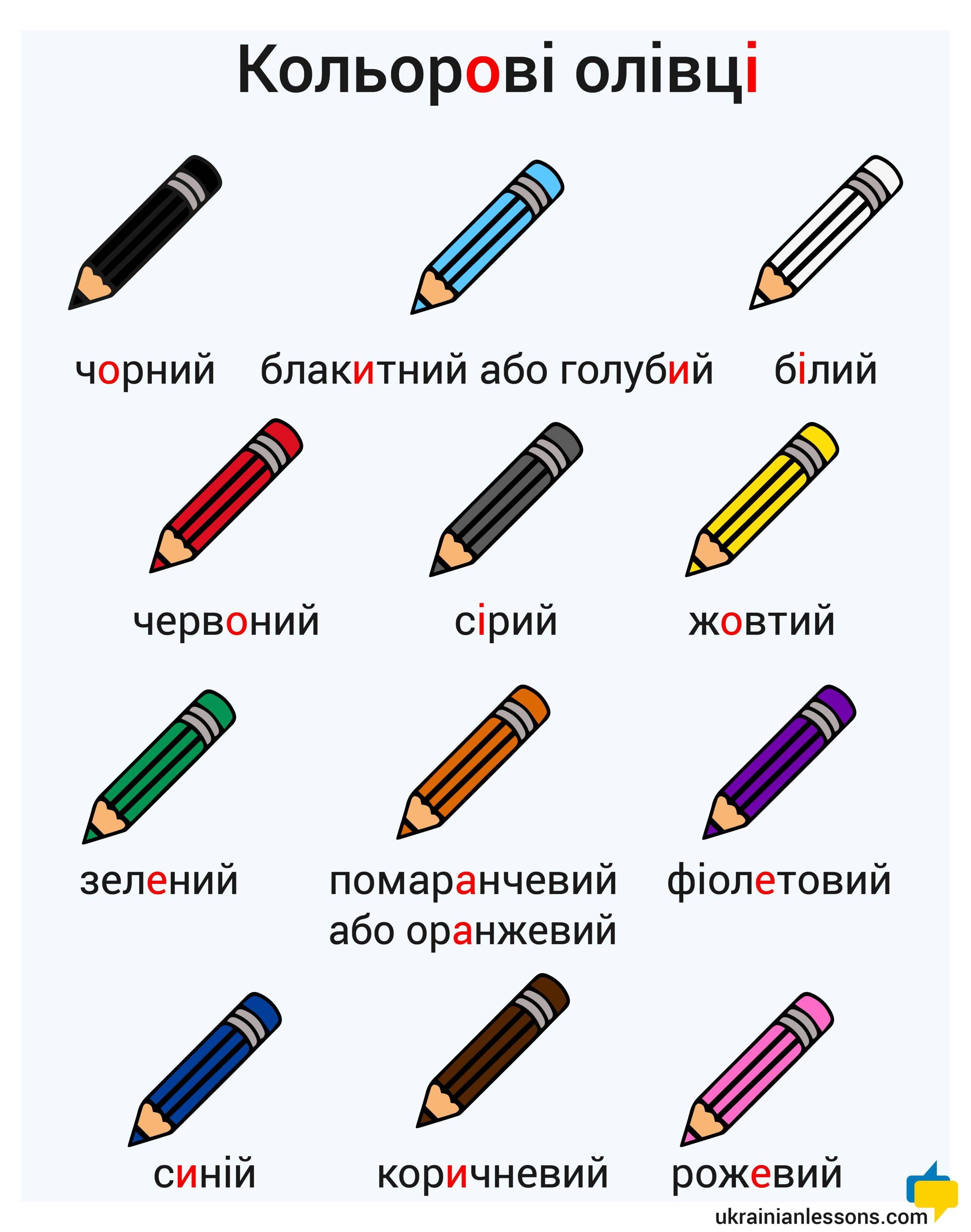 Кольори — Colors in Ukrainian (with Illustrations and Audio ...